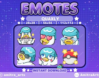 Pokemon Scarlet and Violet FUECOCO SET of 6 EMOTES Pick Me - Etsy
