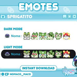 Pokemon Scarlet and Violet SPRIGATITO SET of 6 EMOTES, Pick Me, Heart ...