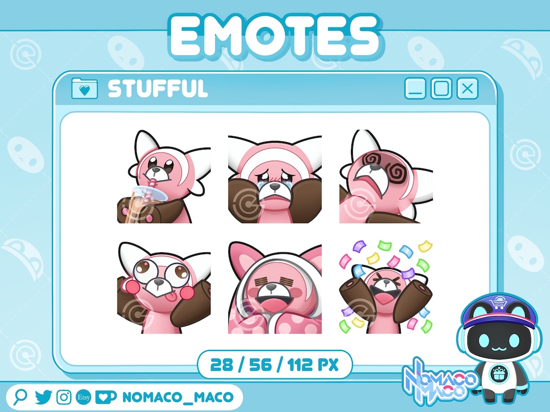 Pokemon STUFFUL SET of 6 EMOTES, Sip/drink, Cry, Fainted, Derp, Cozy ...