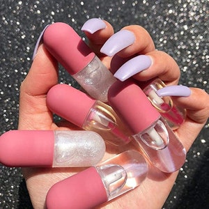 Cute Capsule Shaped Mini, Lip Gloss Tubes, Refillable, Lip Balm Bottles ...