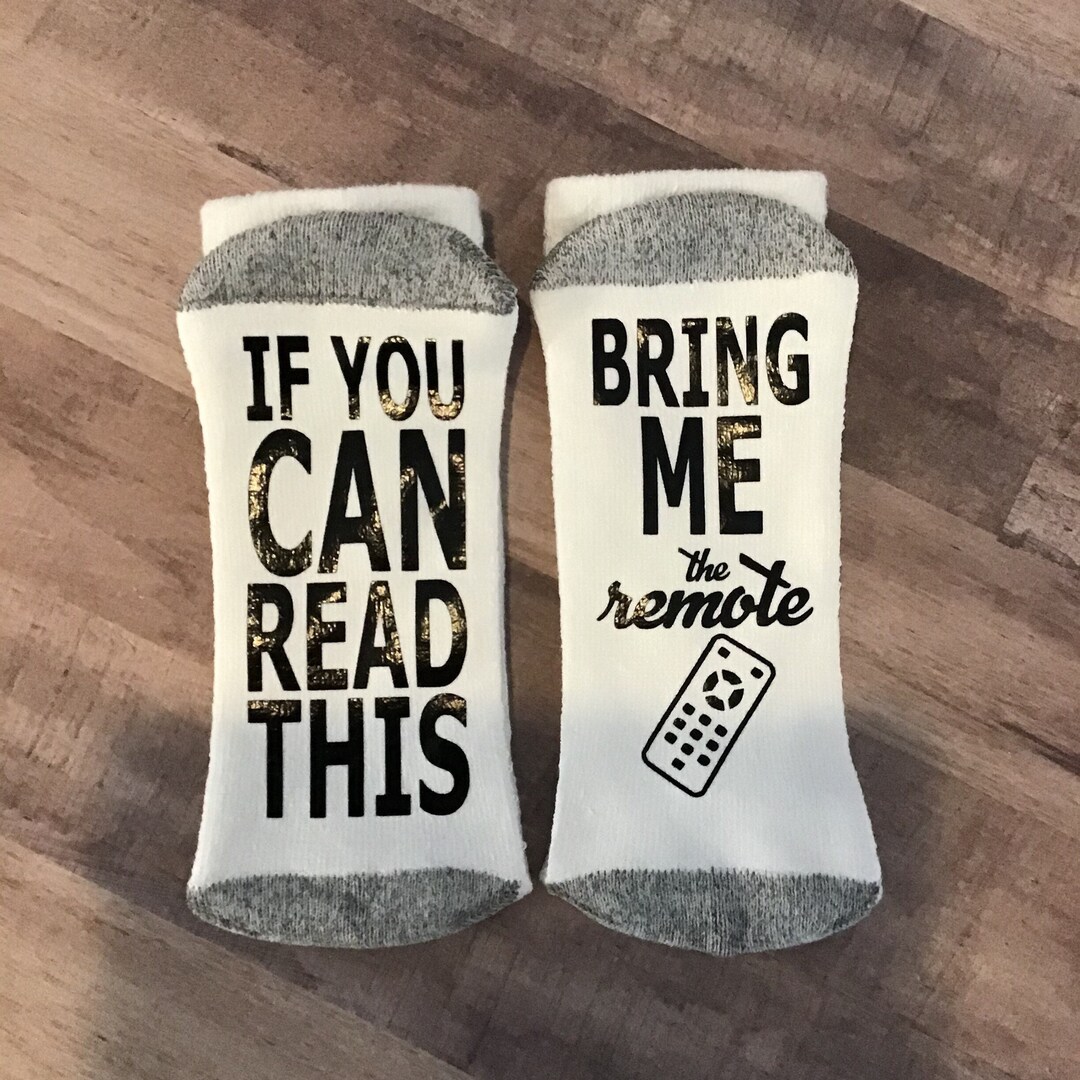 Bring Me the Remote Funny Custom Socks-word Socks-novelty Socks-socks ...