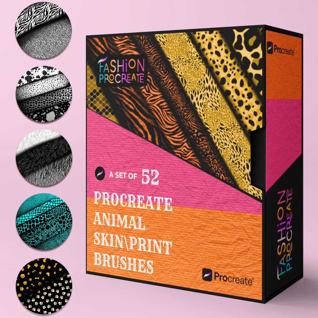 52 Procreate Animal Skin Brushes | Animal Print Procreate Stamps ...