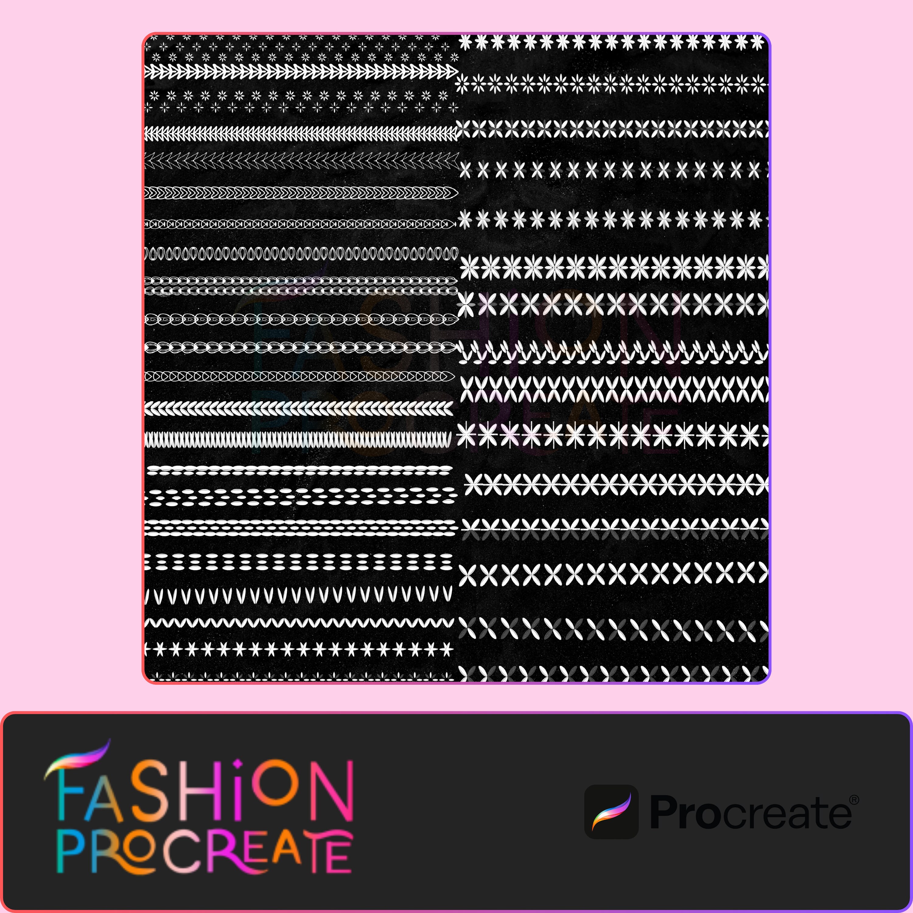 97 Procreate Embroidery Brushes, Embroidery Stitches for Procreate, Fashion Stitch Brushes ...