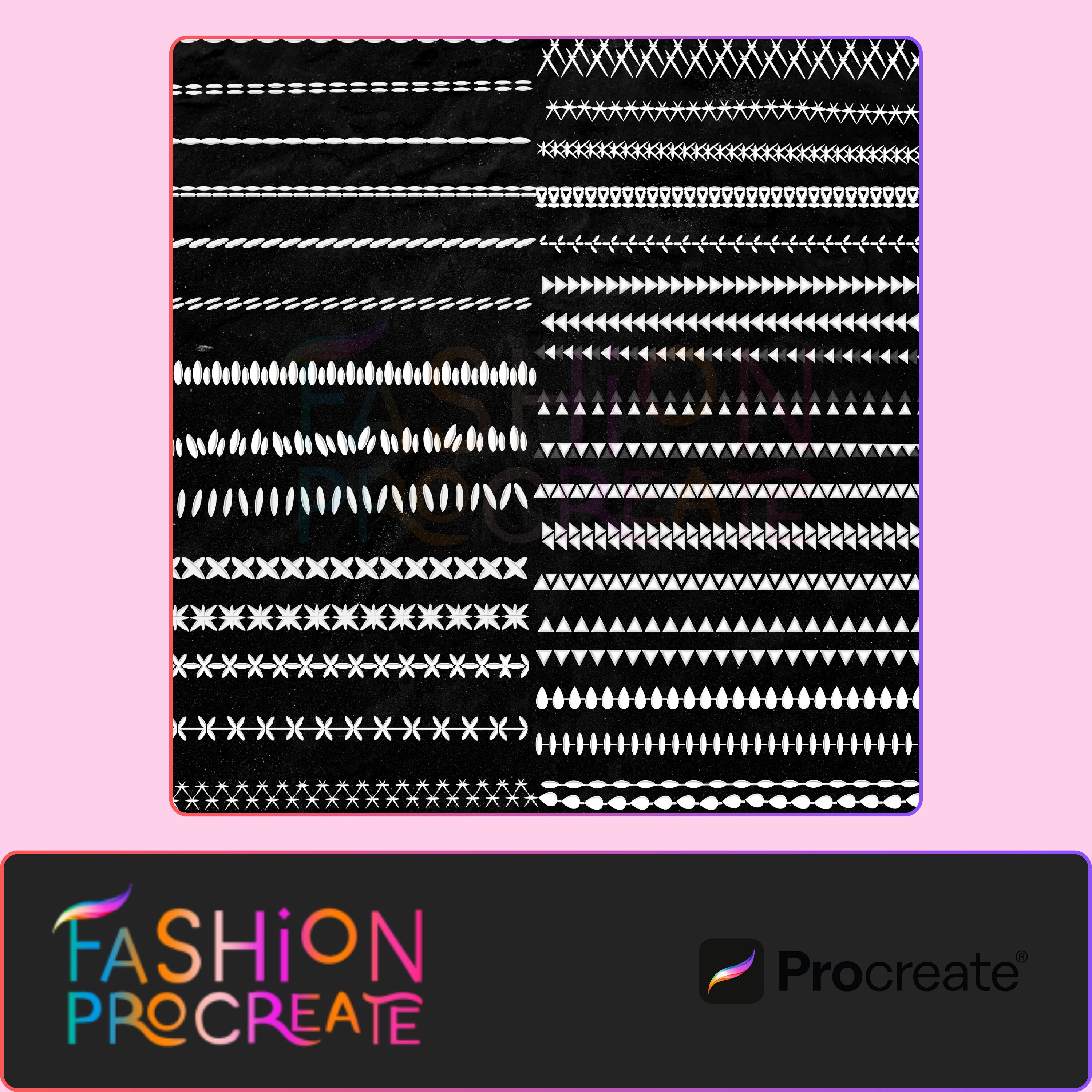 97 Procreate Embroidery Brushes, Embroidery Stitches for Procreate ...