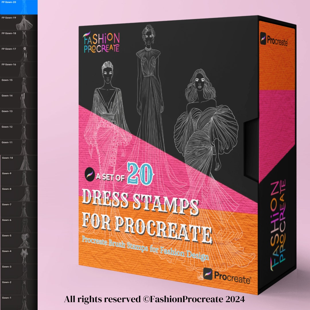 20 Dress Stamps for Procreate | Procreate Fashion Dresses | Procreate ...
