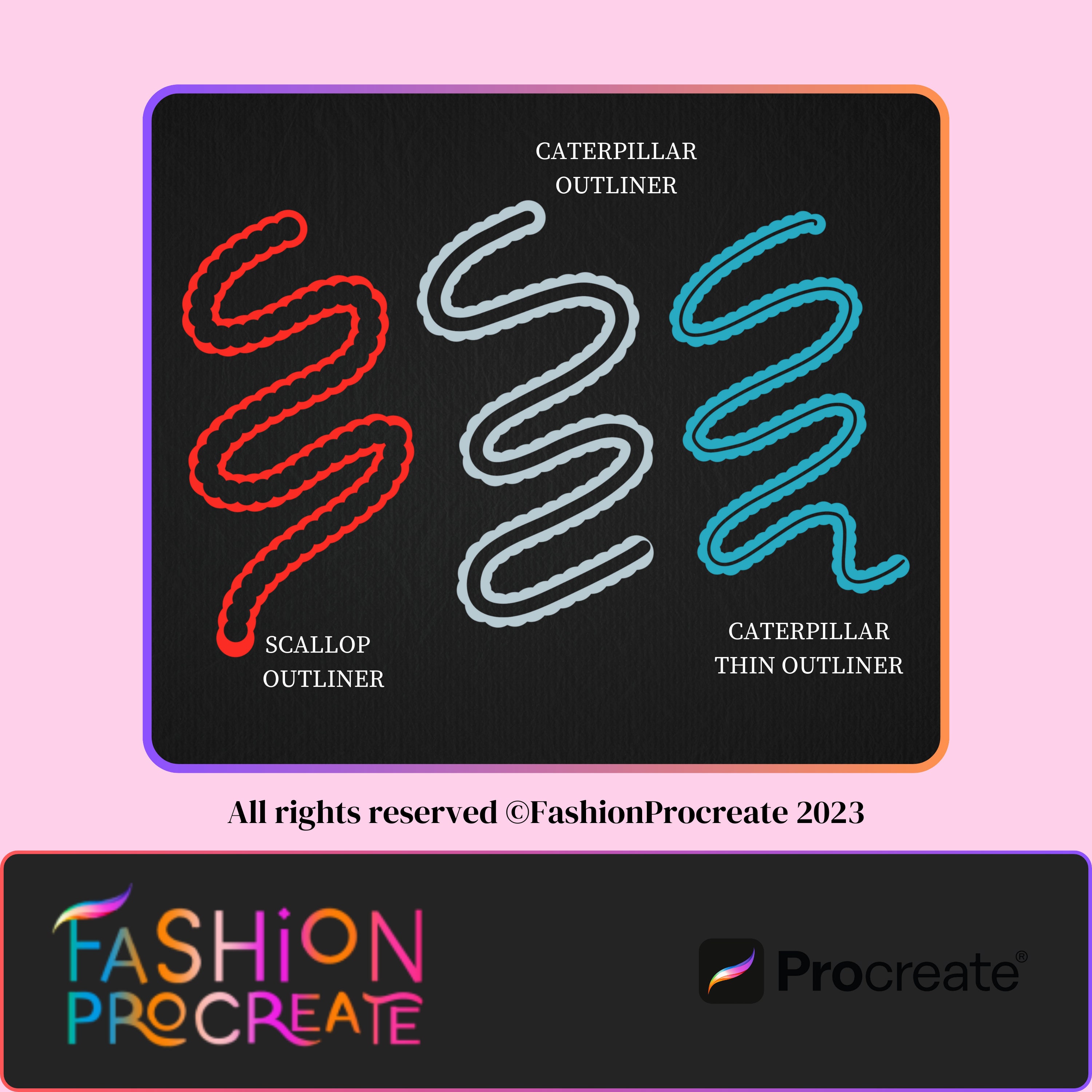 49 Outline Brushes for Procreate| Mono Outline| Multi Line Brush ...