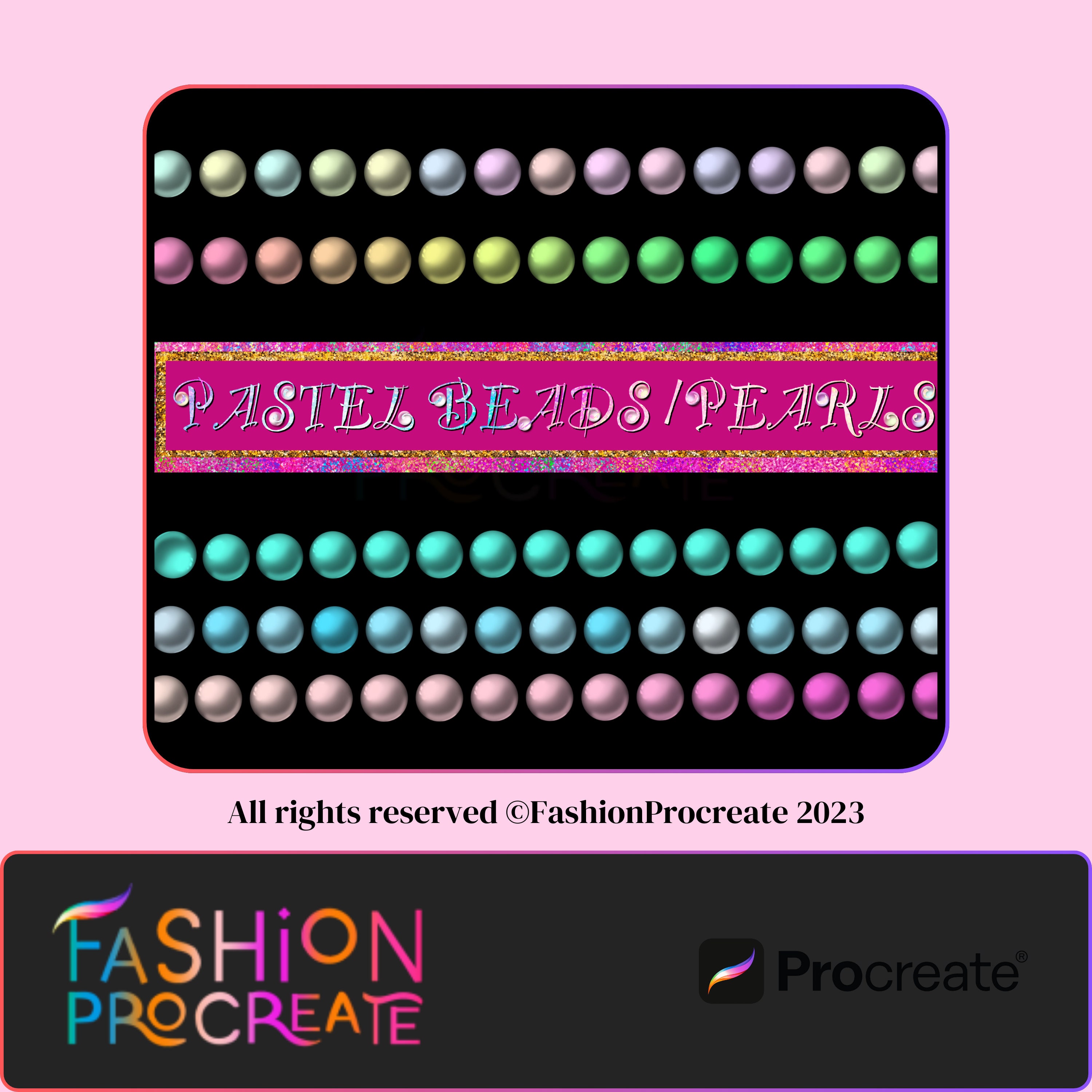 Holographic Bead Procreate Brushes-iridescent Brushes Procreate-procreate Pearl Brushes ...