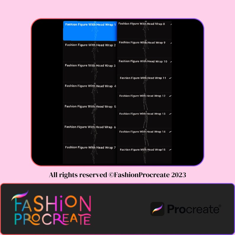 15 Procreate Fashion Figure Template Stamps With Stylish Head Wraps ...