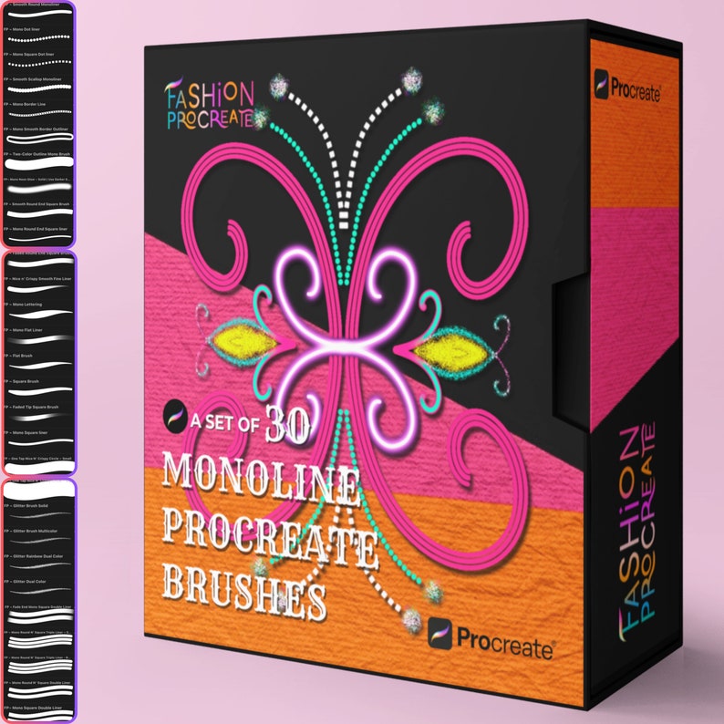 30 Monoline Procreate Brush Set for Hand Lettering & Illustration ...