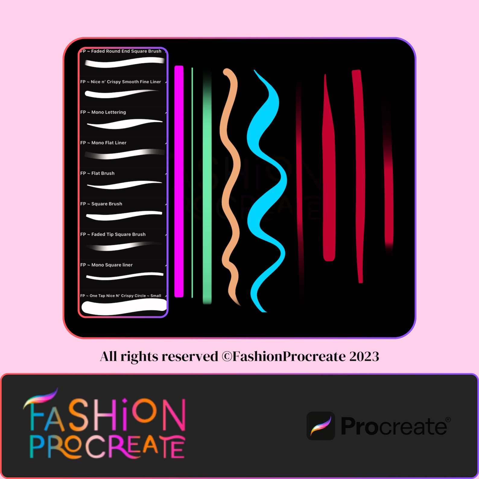 30 Monoline Procreate Brush Set for Hand Lettering & Illustration ...