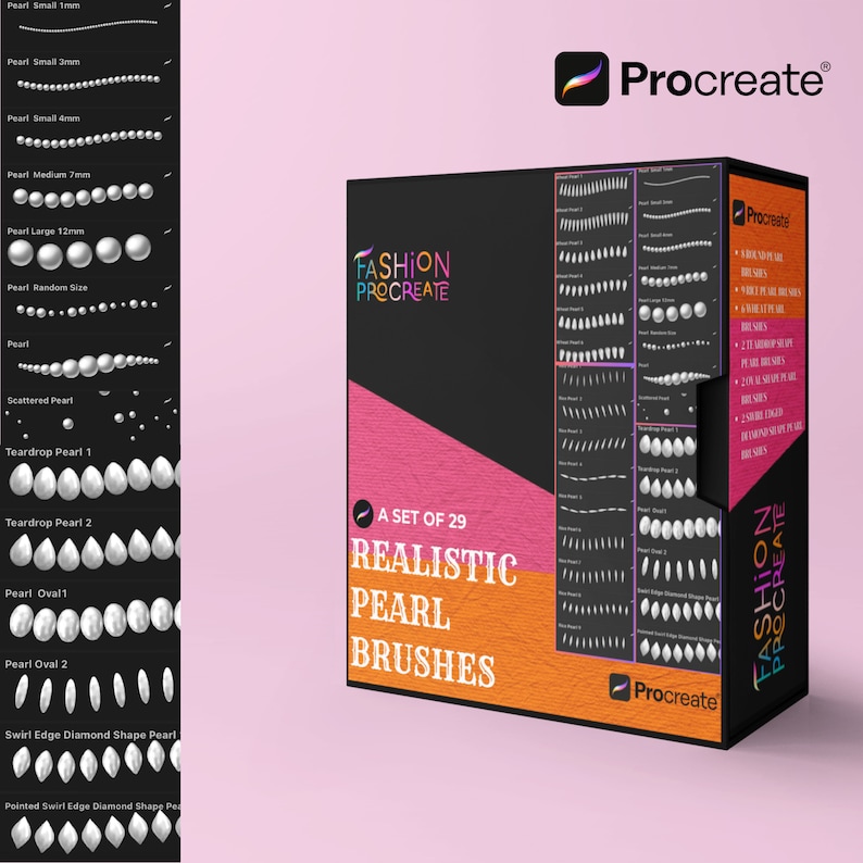 29 Pearl Brush for Procreate Procreate Brushes Realistic Jewelry Pearl Procreate Pearl, Beads ...