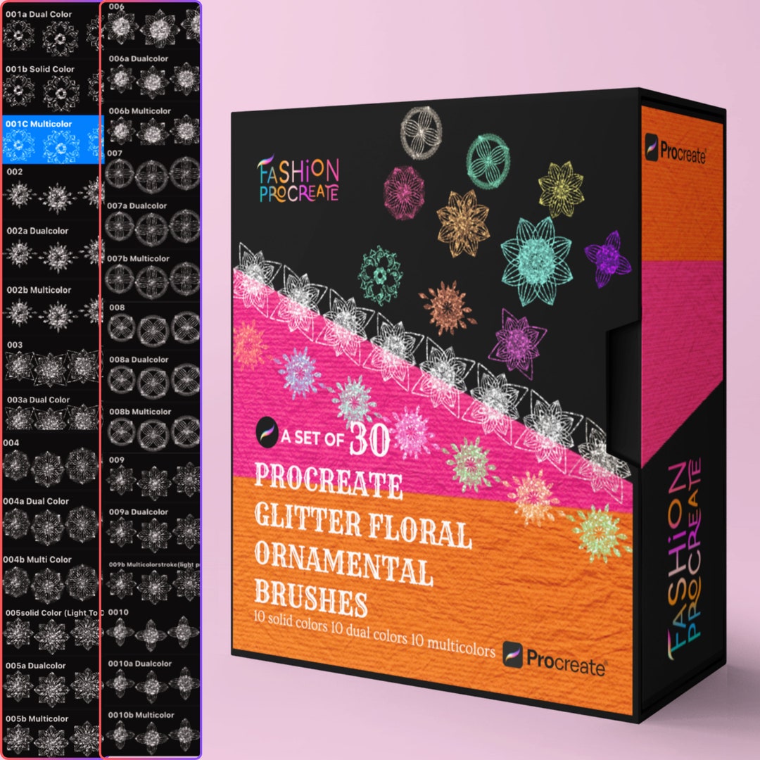 30 Procreate Glitter Floral Ornamental Brushes on Etsy Fashion ...