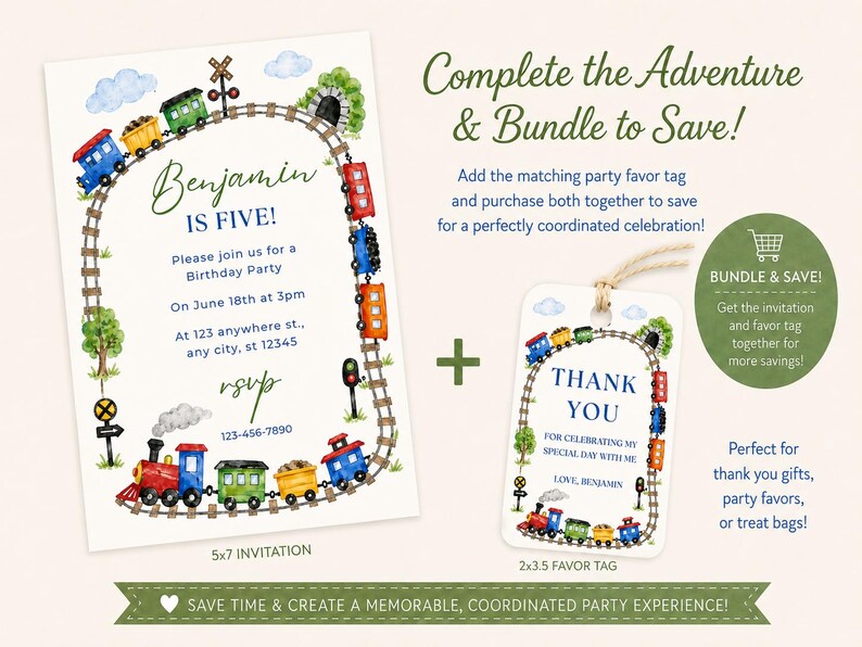 Train Birthday Invitation Template, Boys Train Birthday Invite ...