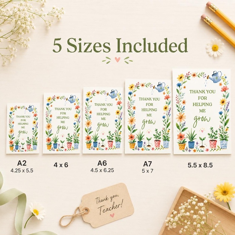 Teacher Thank You Card Template, Editable Canva Teacher Appreciation ...