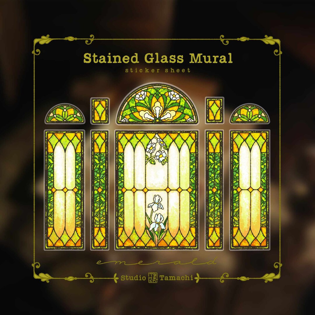 Stained Glass STICKER Dark Academia Planner Stickers - Etsy