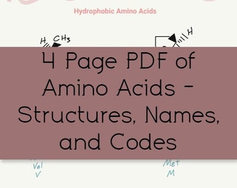 Amino Acid Cheat Sheet - Etsy