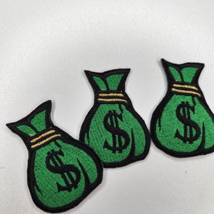 Money Bag Iron on Patch | Bag of Money Patch | Get Money - Etsy