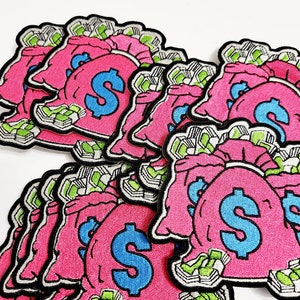 Money Bag Iron on Patch | Bag of Money Patch | Get Money - Etsy