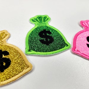 Glitter Money Bag Iron on Patch | Bag of Money Patch | Get Money - Etsy
