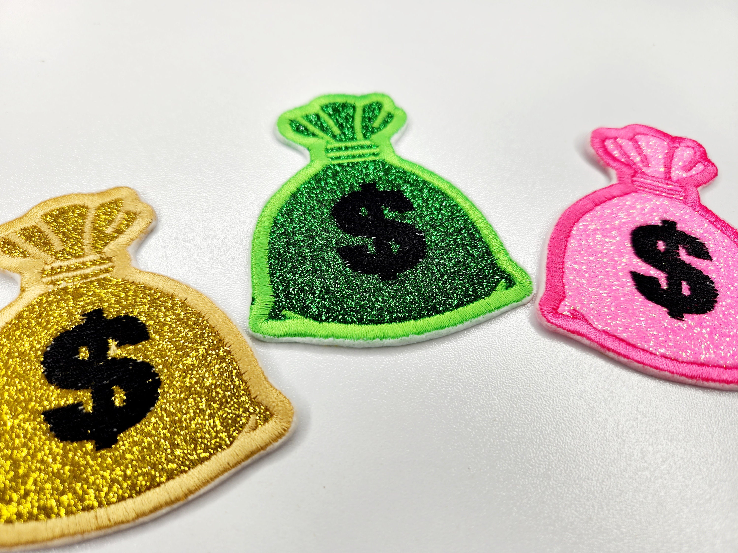 Glitter Money Bag Iron on Patch Bag of Money Patch Get - Etsy