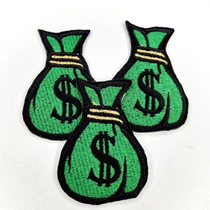 Money Bag Iron on Patch | Bag of Money Patch | Get Money - Etsy