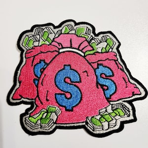 Money Bag Iron on Patch | Bag of Money Patch | Get Money - Etsy