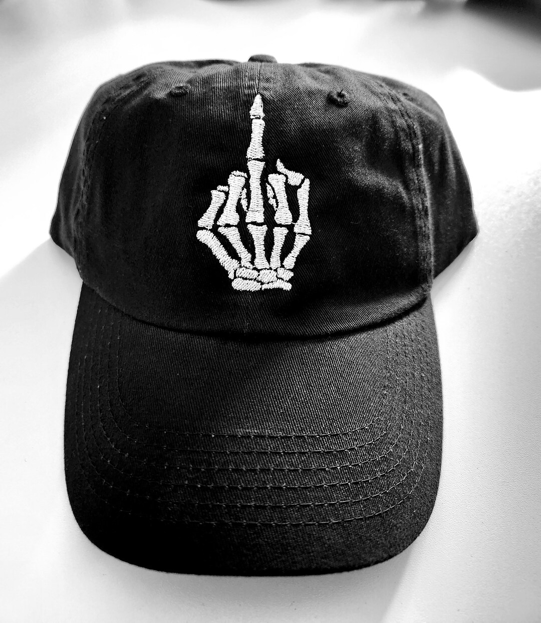 Skeleton Middle Finger Hat, Halloween Hat, Spooky Hat, Scary Halloween ...