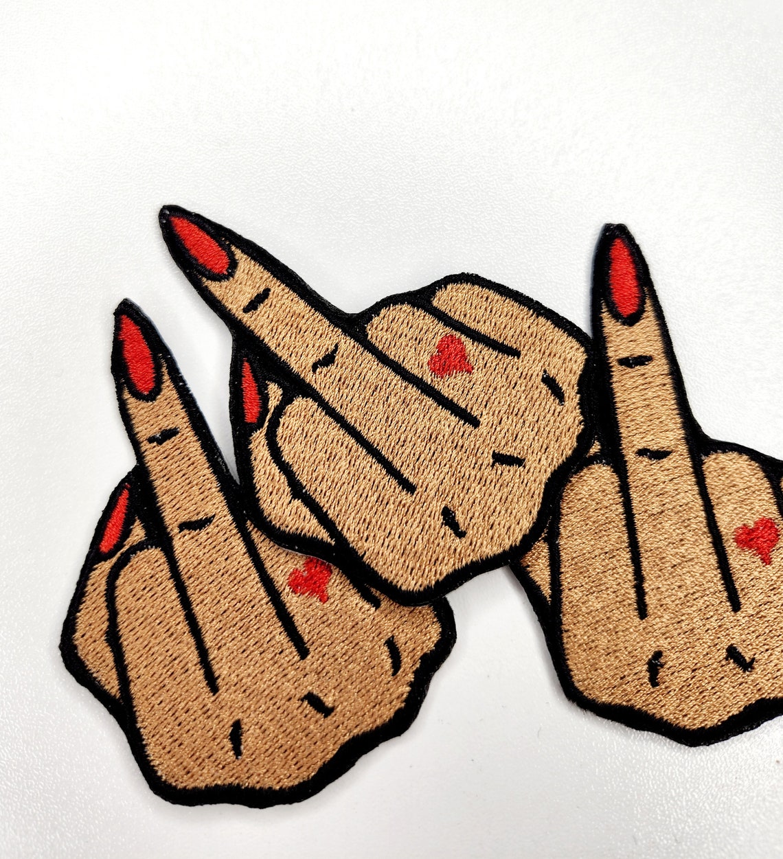 Woman Middle Finger Iron on Patch Middle Finger Patch F - Etsy