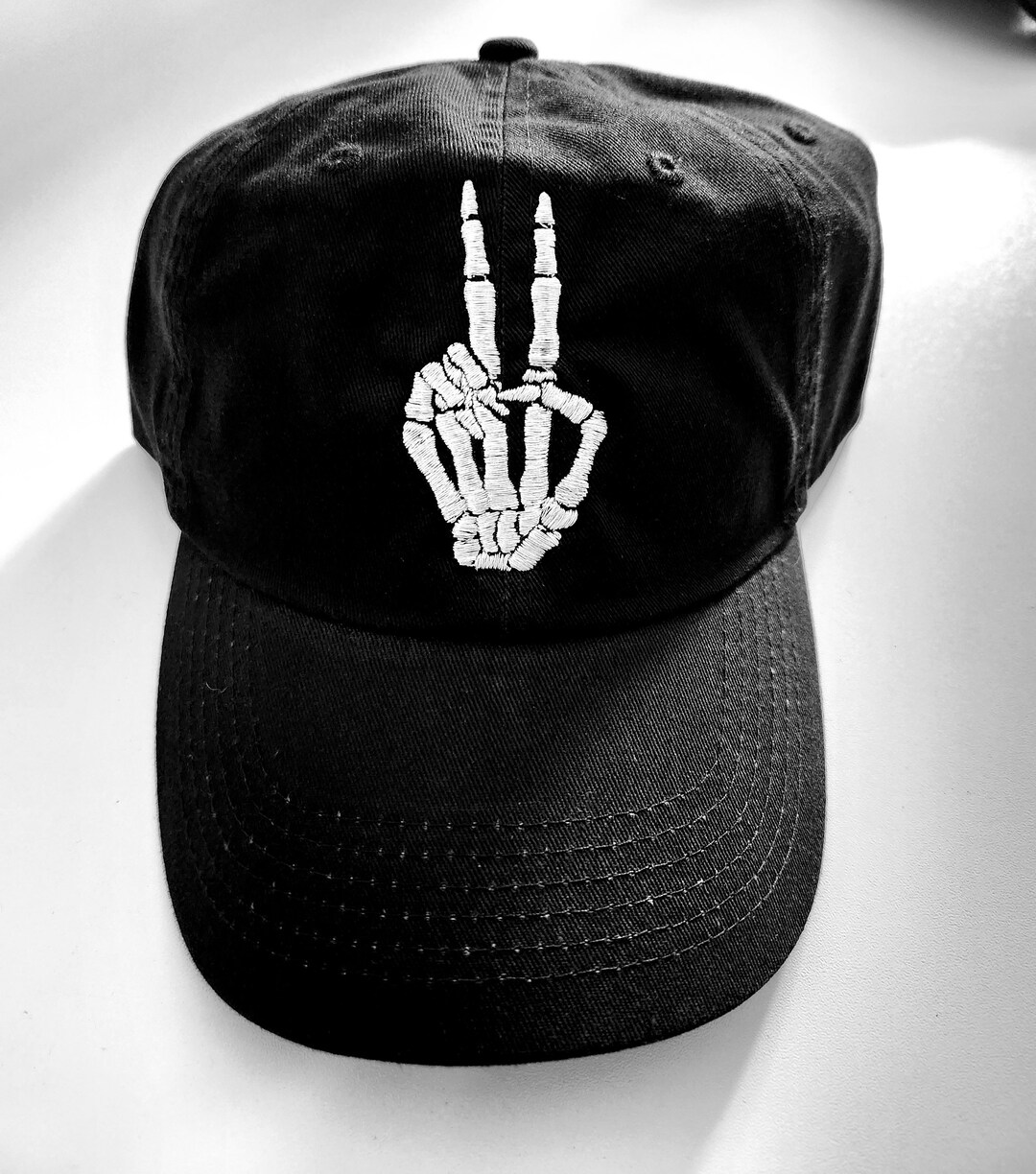 Skeleton Peace Hand Hat, Halloween Hat, Spooky Hat, Scary Halloween - Etsy