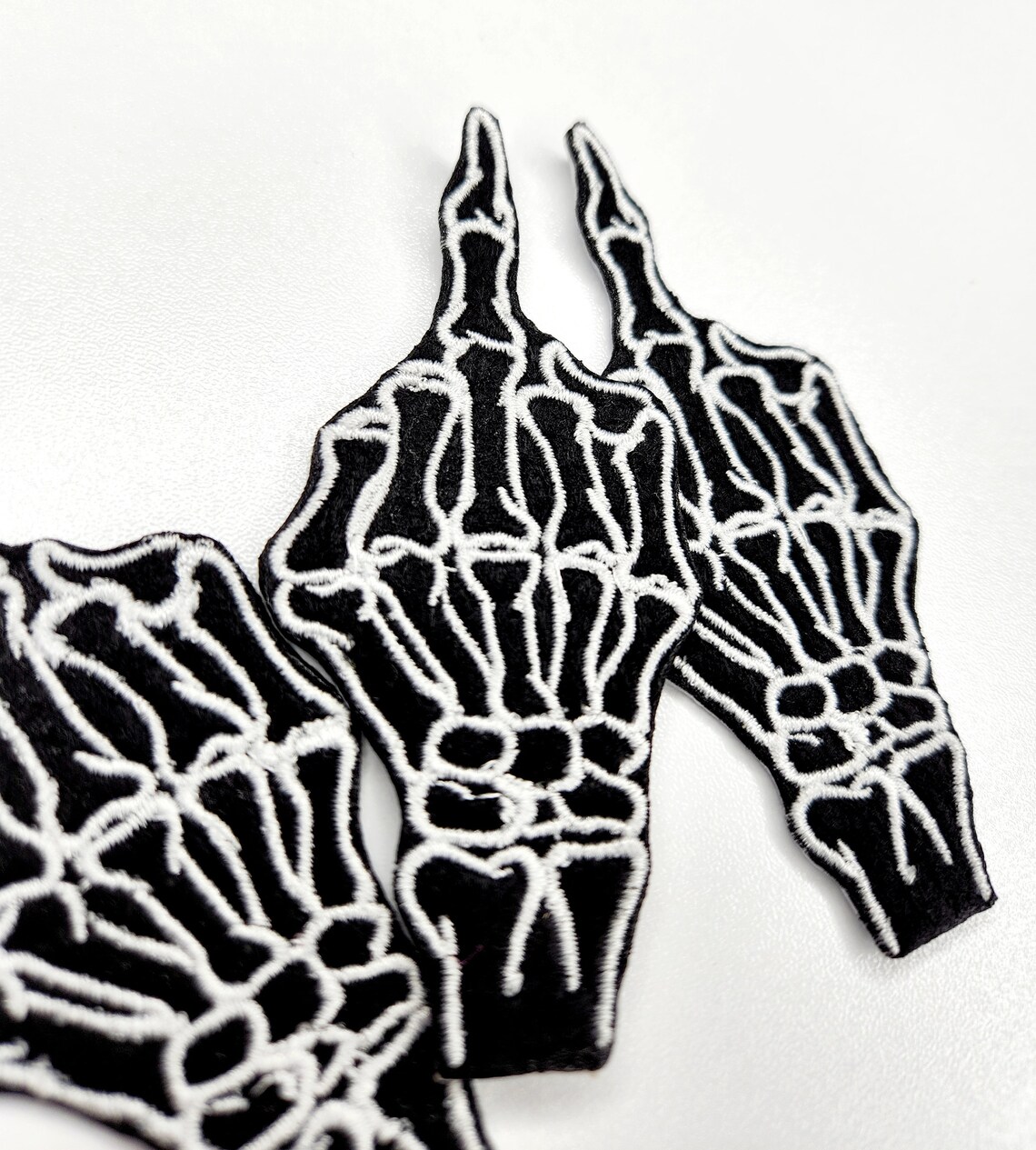 Skeleton Middle Finger Patch Halloween Patch Skeleton Hand - Etsy