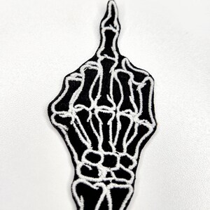 Skeleton Middle Finger Patch | Halloween Patch | Skeleton Hand Iron on Patch | Middle Finger - Etsy