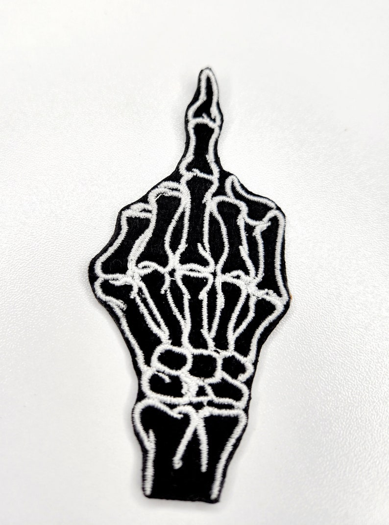 Skeleton Middle Finger Patch Halloween Patch Skeleton Hand - Etsy