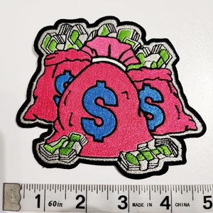 Money Bag Iron on Patch | Bag of Money Patch | Get Money - Etsy