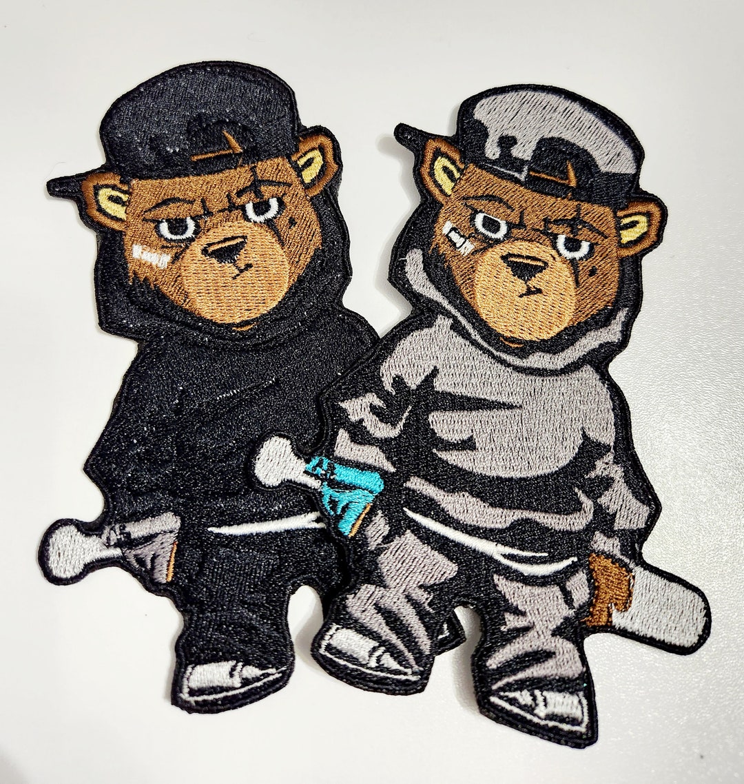 Gangster Bear Patch | Bear Patch | Urban Bear Iron on Patch - Etsy