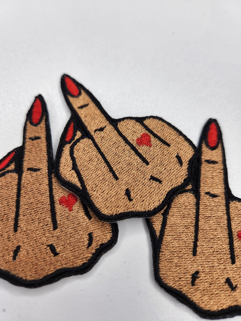 Woman Middle Finger Iron on Patch Middle Finger Patch F - Etsy