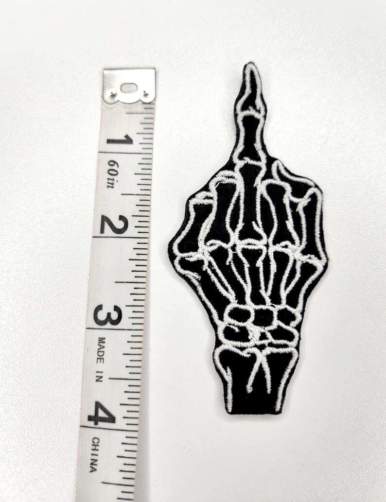 Skeleton Middle Finger Patch Halloween Patch Skeleton Hand - Etsy