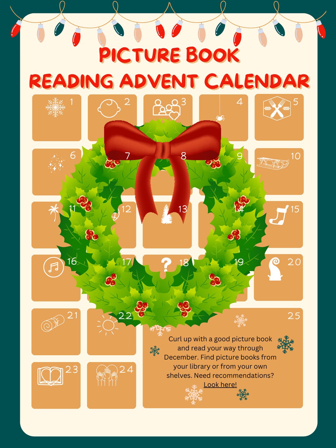 Christmas Advent Picture Book Reading Activity Calendar for Kids ...