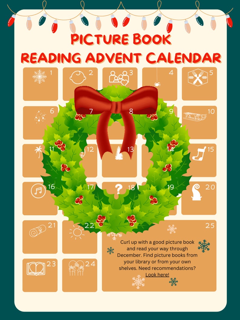 Christmas Advent Picture Book Reading Activity Calendar for Kids ...