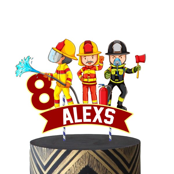 Firefighter Cake Topper - Etsy