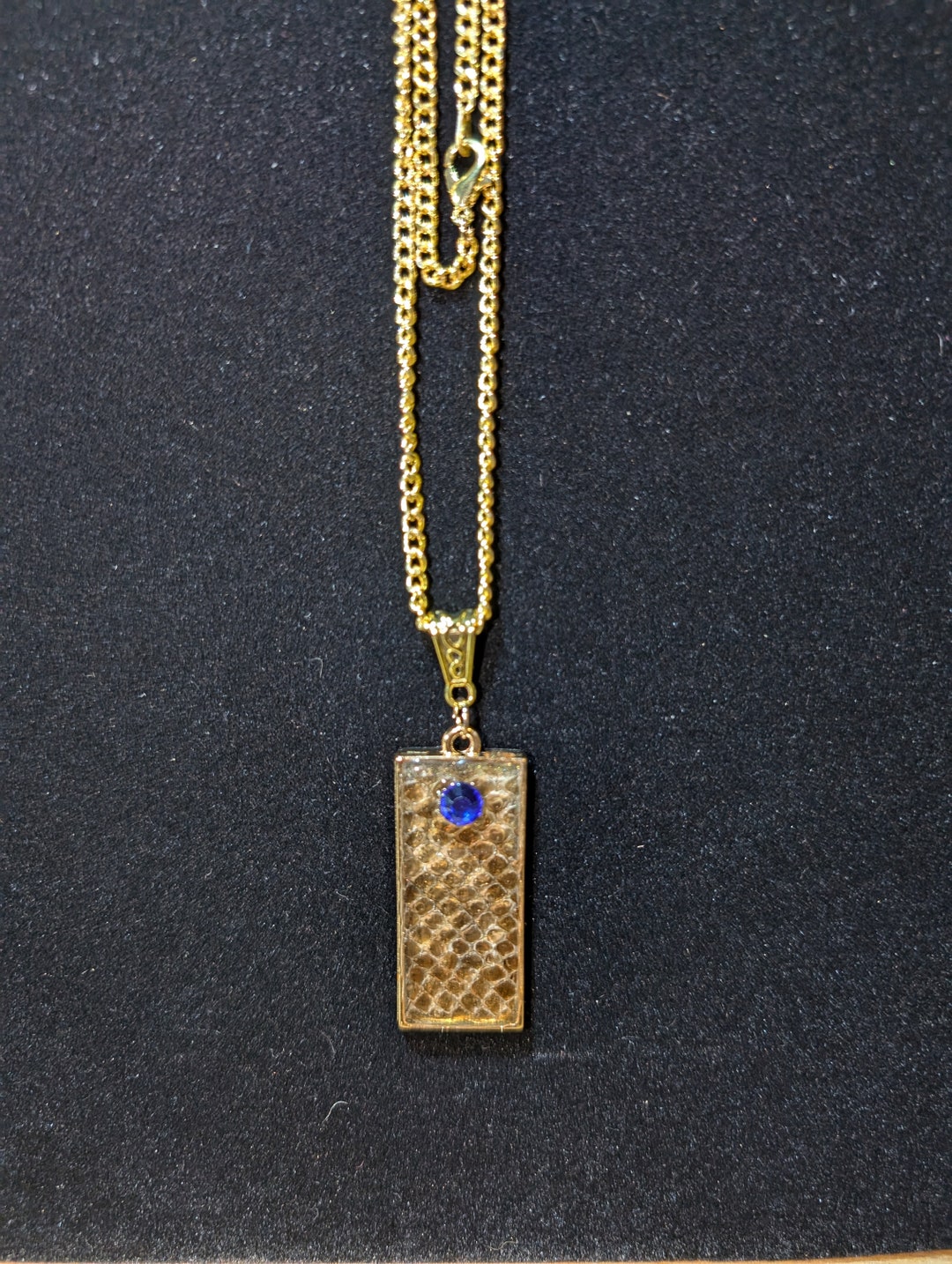 Resin Pendant With Ball Python Shed and Rhinestone - Etsy