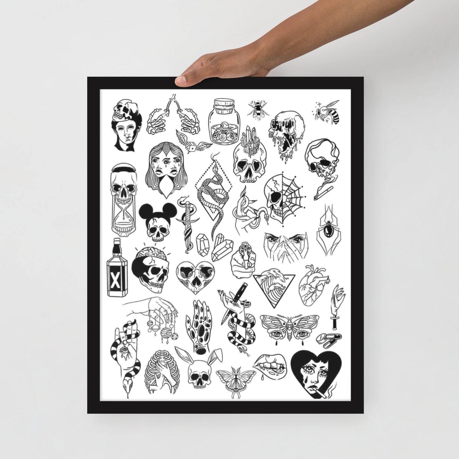 Horror Tattoo Flash Printable Design SVG PNG for Cricut Adobe ...