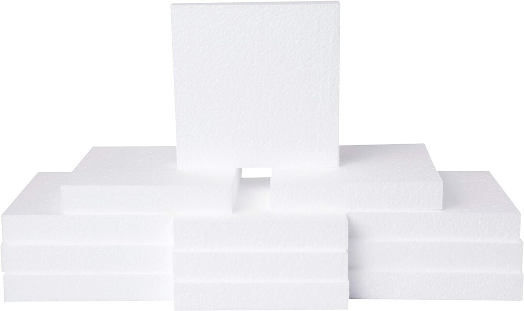 12 Pack of 5x3.5x1 Inch Tick Polystyrene Cubes for Crafting, DIY School ...