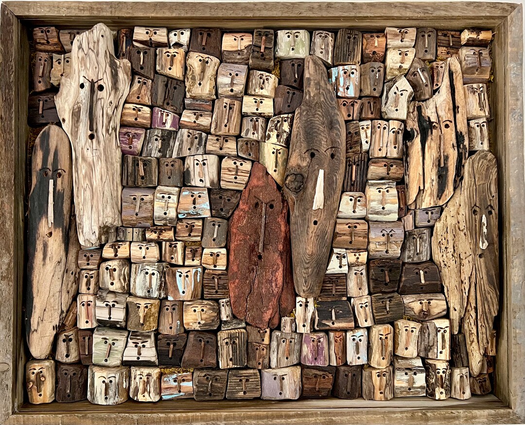 Handcrafted Driftwood Encased Wall Sculpture. 21x18inch Sized - Etsy