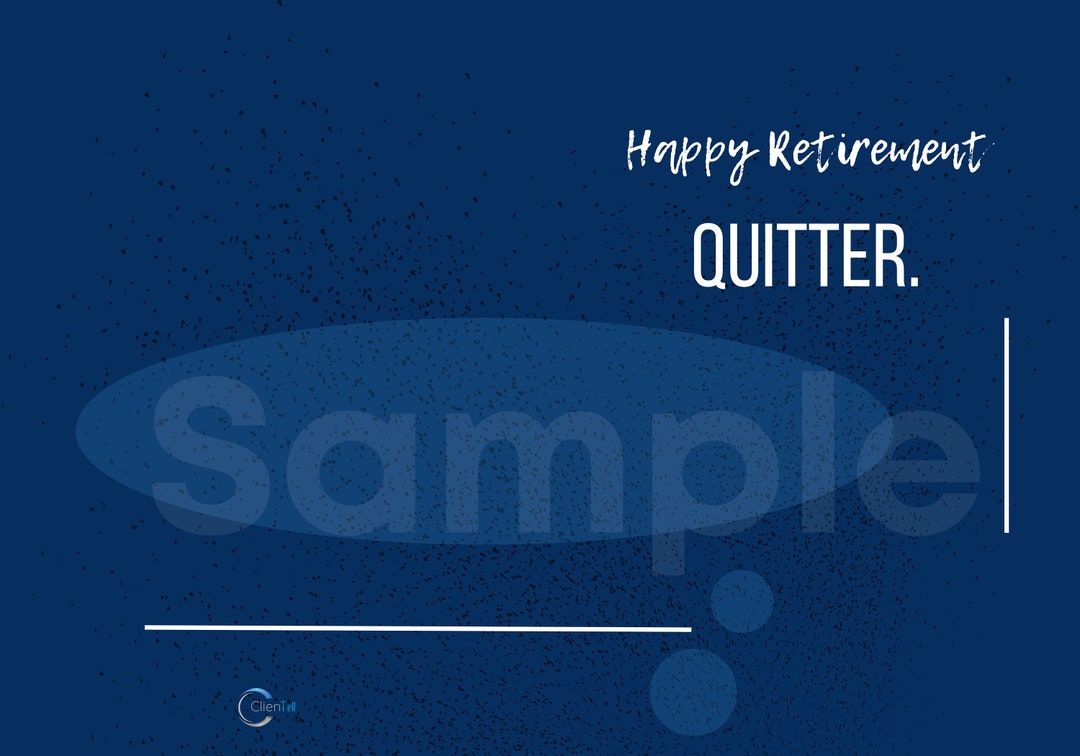 Happy Retirement Quitter Card Graphic Retirement Card Design - Etsy