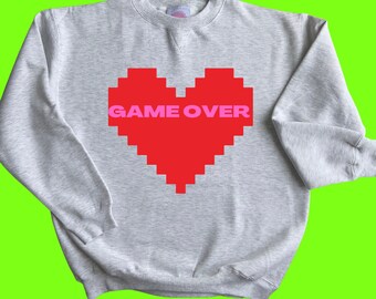 Game Over Sweater Gamer Gift Cute Women Sweatshirt - Etsy