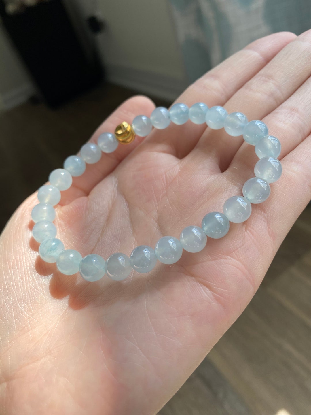Natural Burmese Icy Light Blue Jade Bracelet 缅甸翡翠 天空蓝 - Etsy