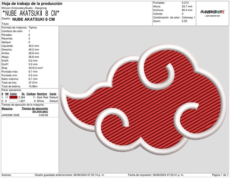 Anime Embroidery Design, Anime Machine Embroidery File, Instant ...