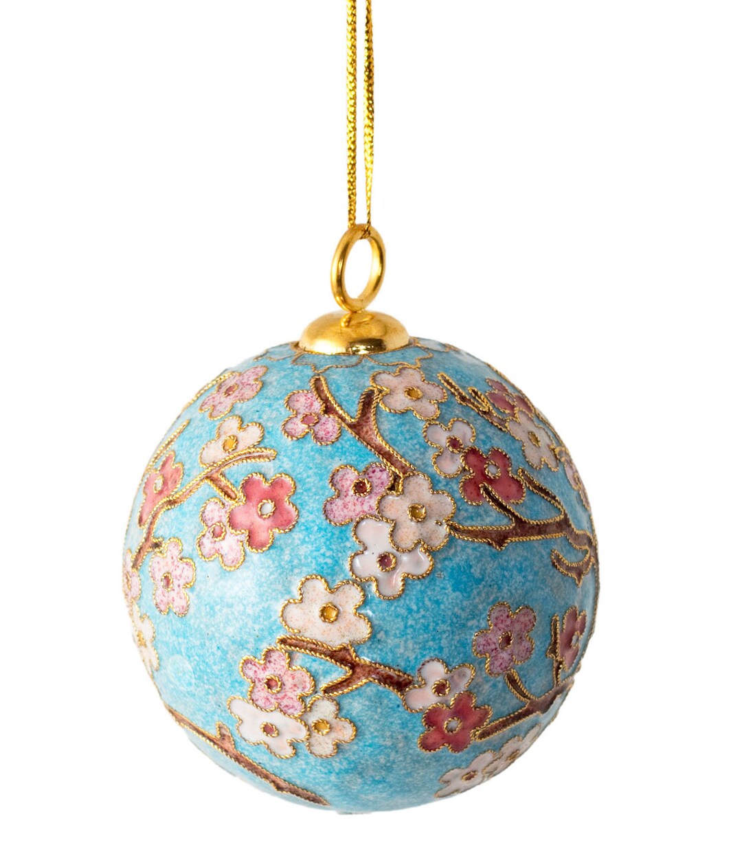 Value Arts Handmade Cloisonne Van Gogh Torque Blue Almond Blossom Ball ...