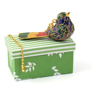 Value Arts Handmade Cloisonne Purple Singing Bird Fan Pull - Etsy
