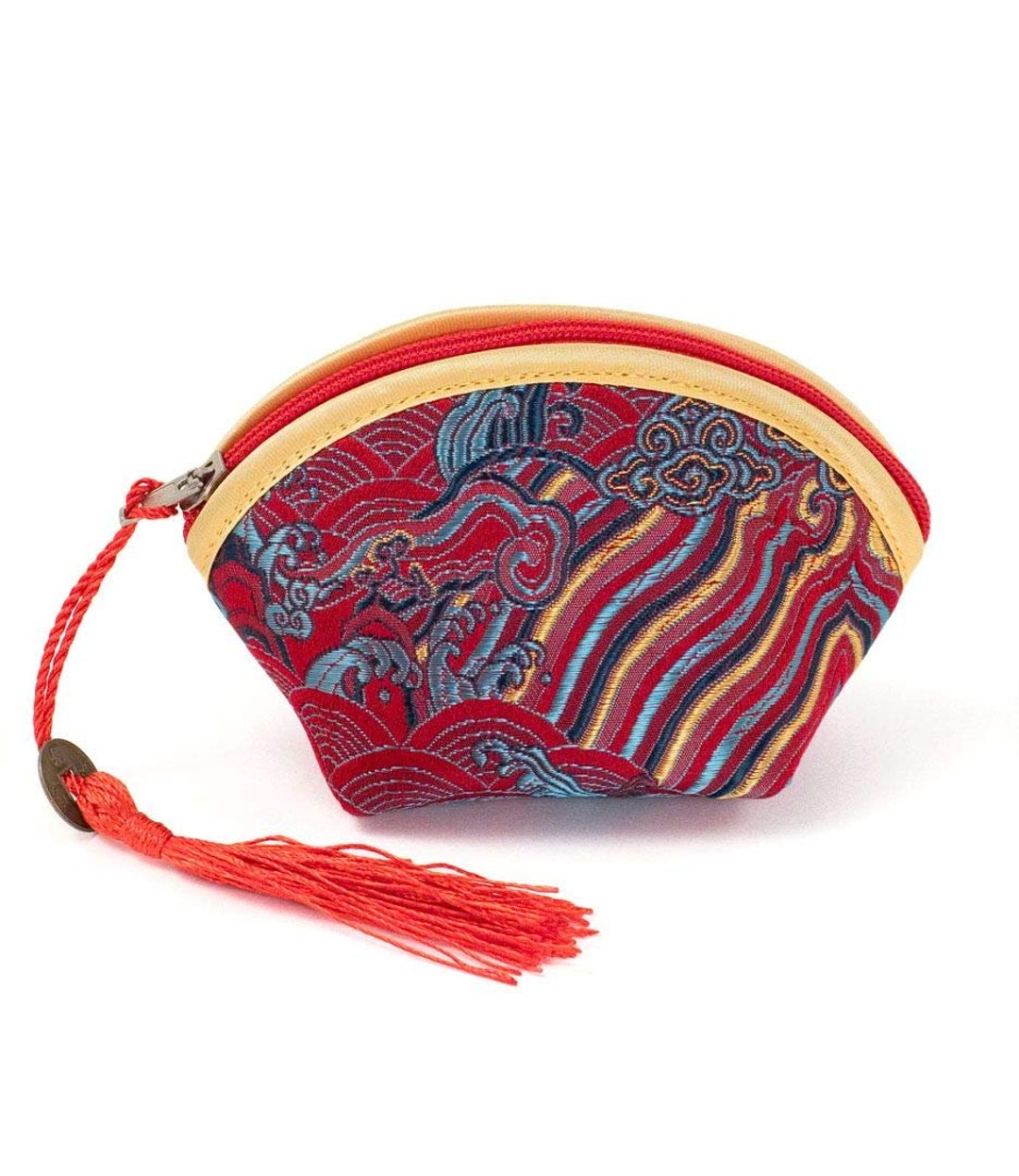 Vaco Chic Emperor's Robe Silk Damask Red Fortune Cookie Purse - Etsy